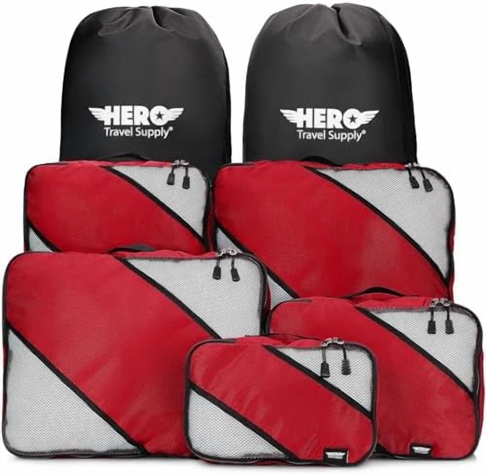HERO Packing Cubes (5 Set) Luggage Organizers with 2 Laundry Bags ...