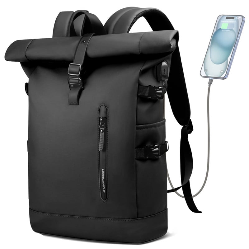 HEROIC KNIGHT Rolltop Backpack, Water-Resistant Travel Laptop Backpack ...