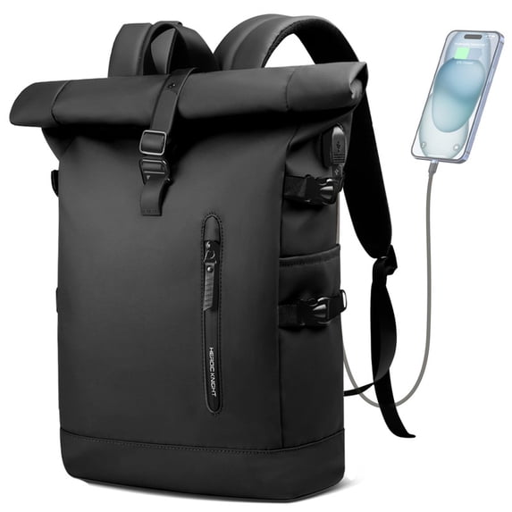 HEROIC KNIGHT Rolltop Backpack, Water-Resistant Travel Laptop Backpack ...