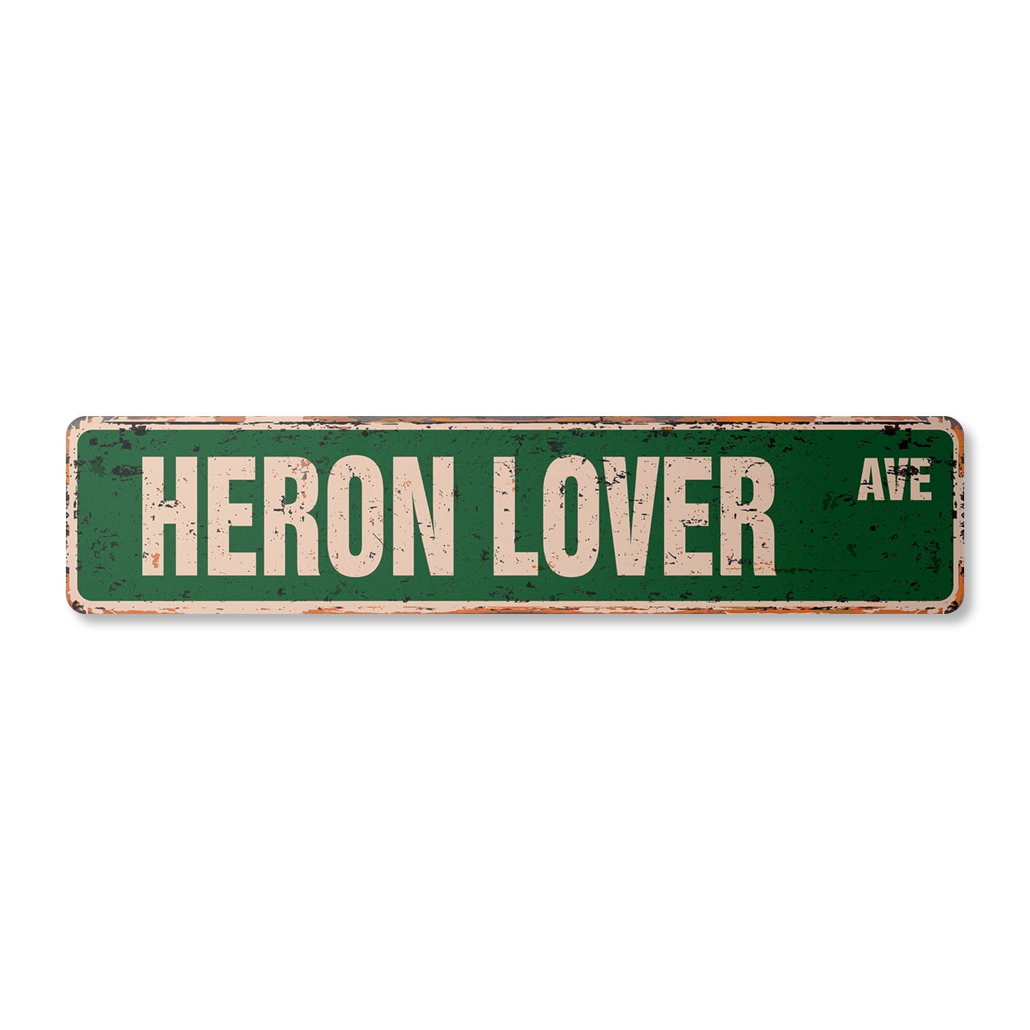HERON LOVER Vintage Plastic Street Sign freshwater coastal bird ...