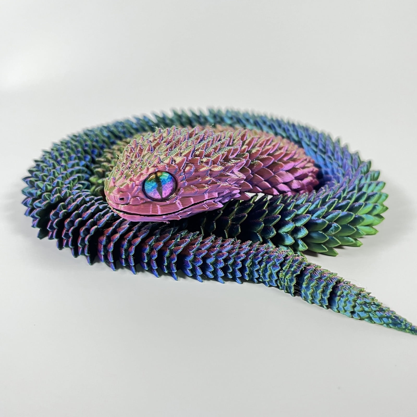 Executive Desk 3D Printed Glow Snake With Egg - Articulated Fidget Toy ...