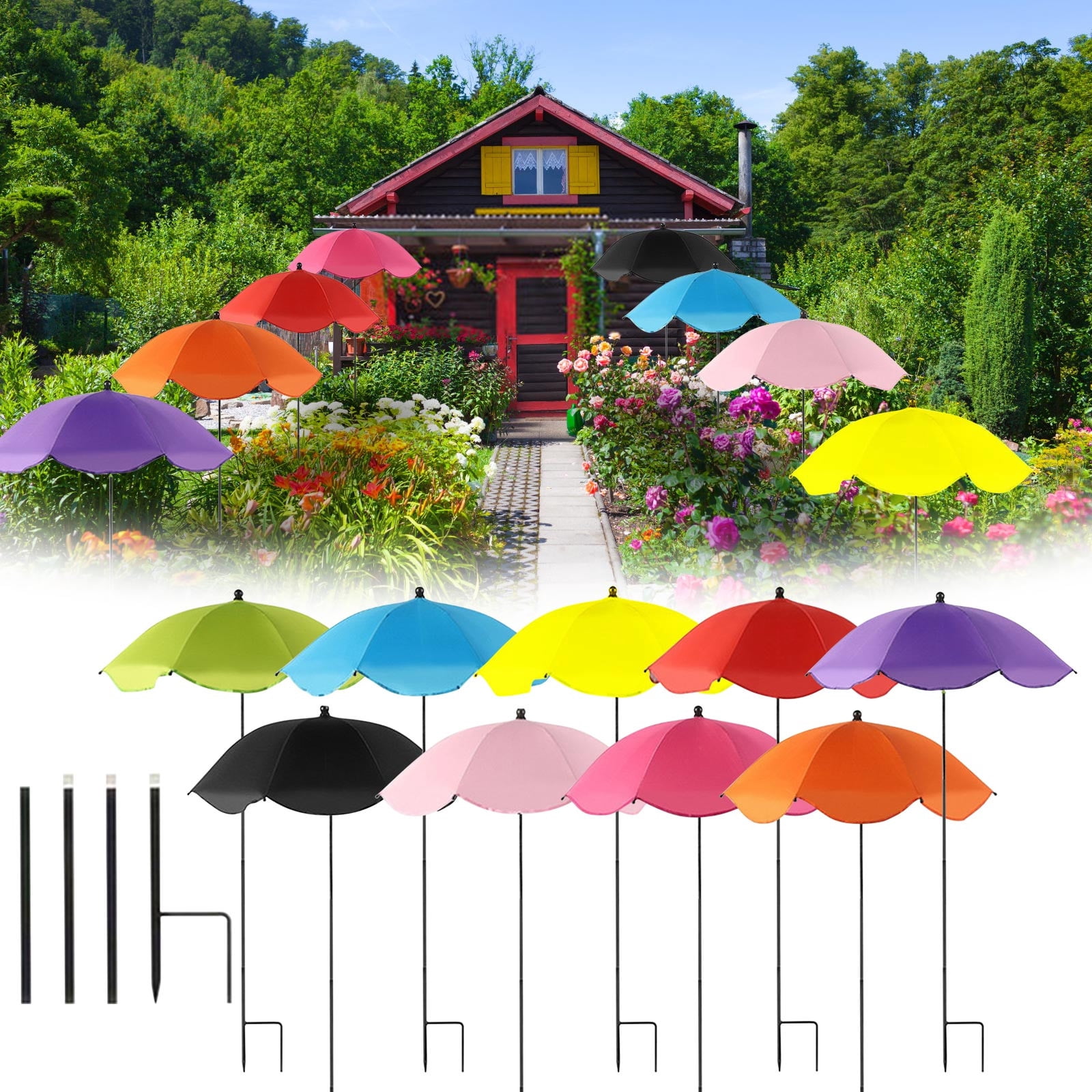 HEROOY Plant Umbrellas For Outdoor Plants, Adjustable Angles Shade ...
