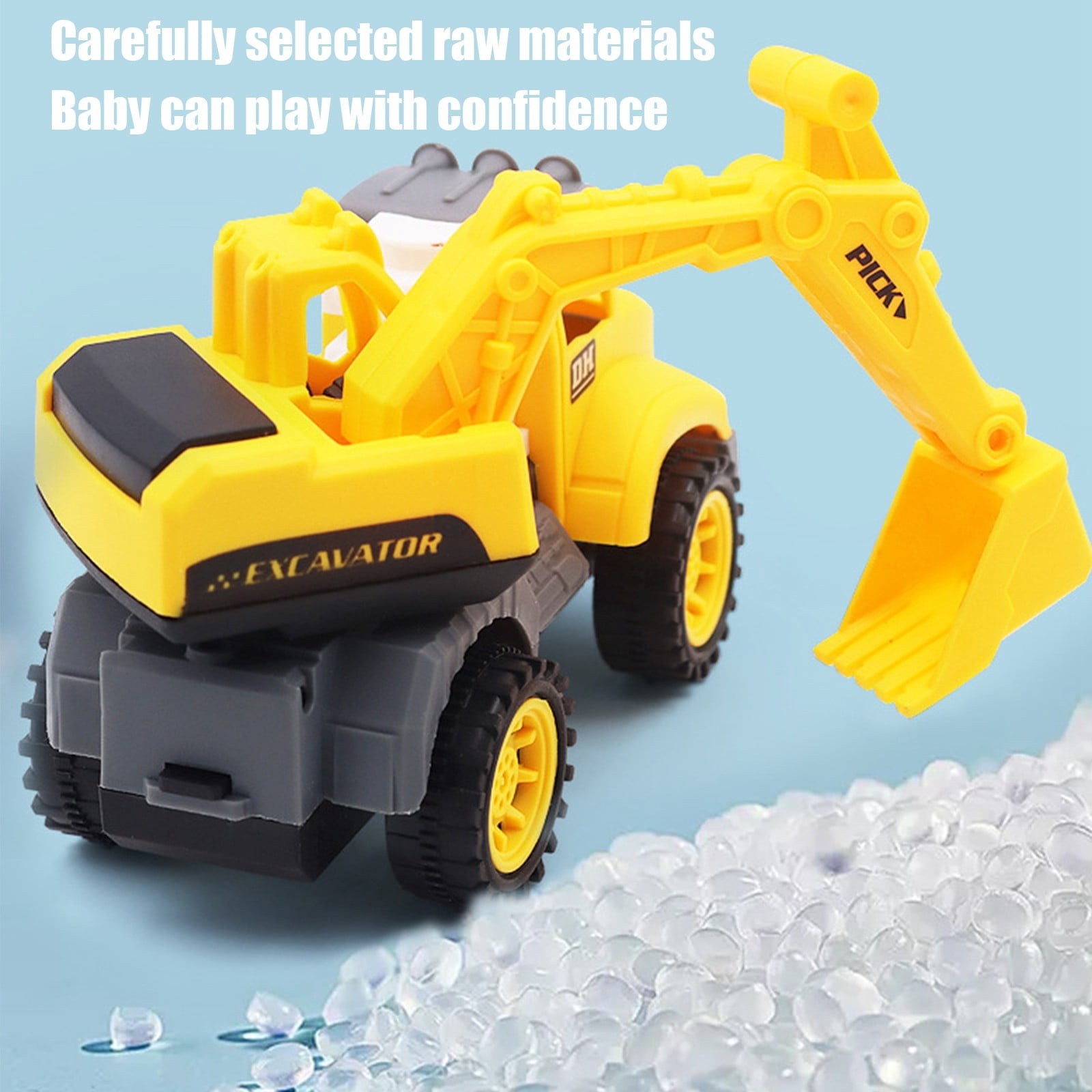 HEROOY Upgraded Friction-Powered Construction Vehicles - 4-Pack Toy ...