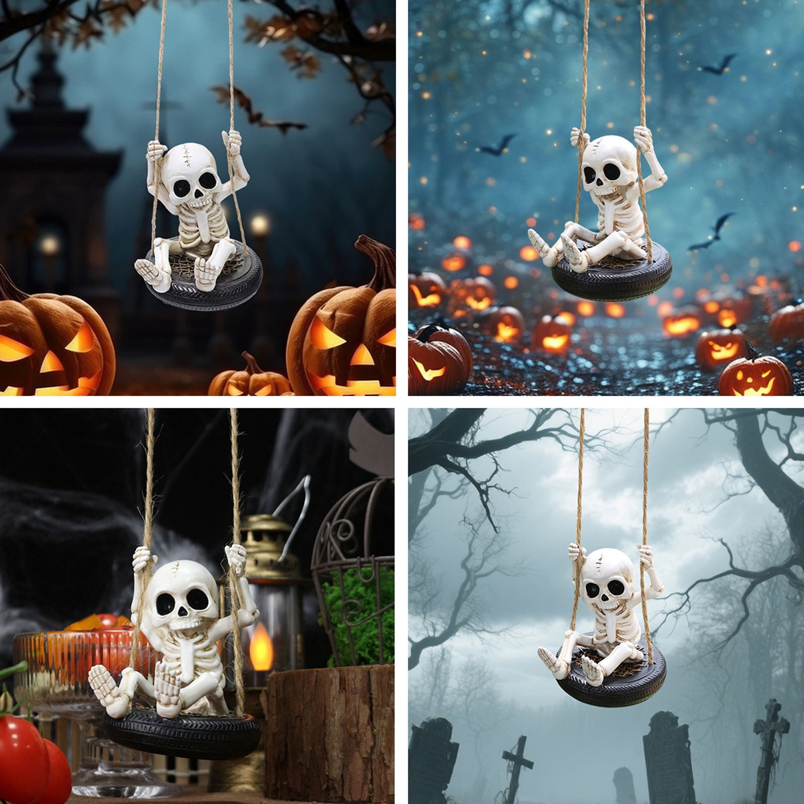 HEROOY Upgraded Halloween Skeleton Tire Skeleton Garden Decoration ...