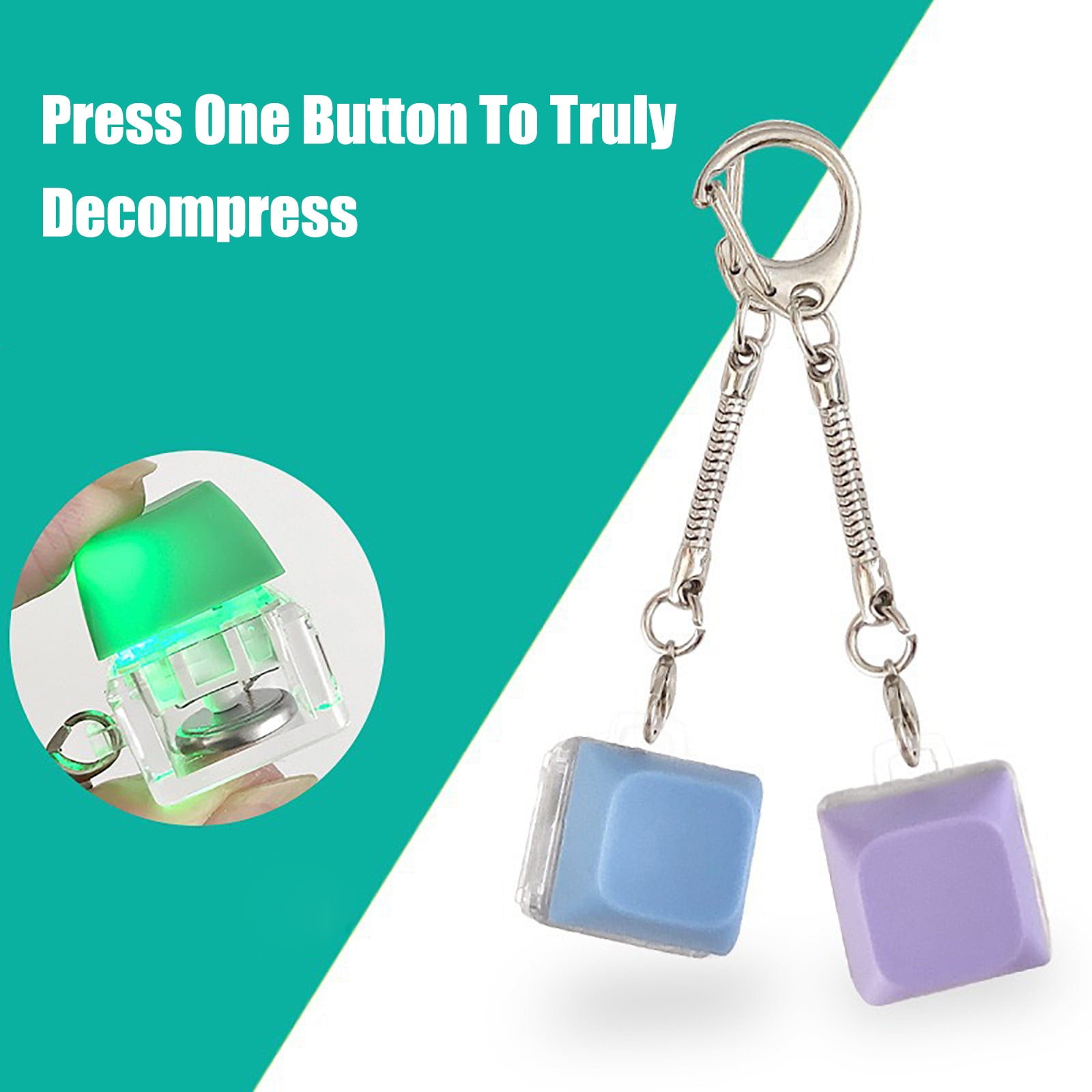 HEROOY Upgraded LED Button Keychain Fidget - Press-Release Stress ...
