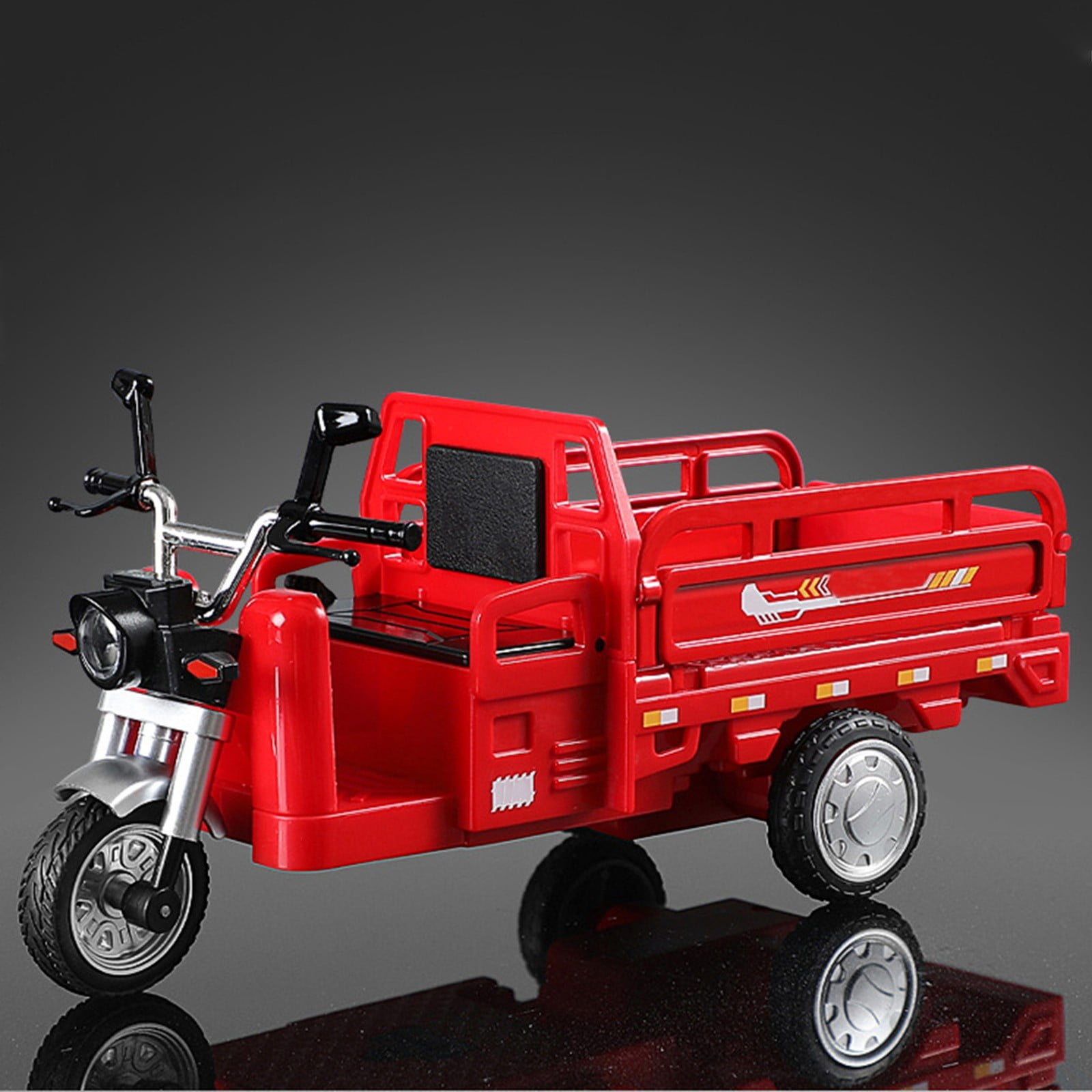 HEROOY Upgraded Pull-Back Alloy Tricycle Toy With Sound And Light Multi ...