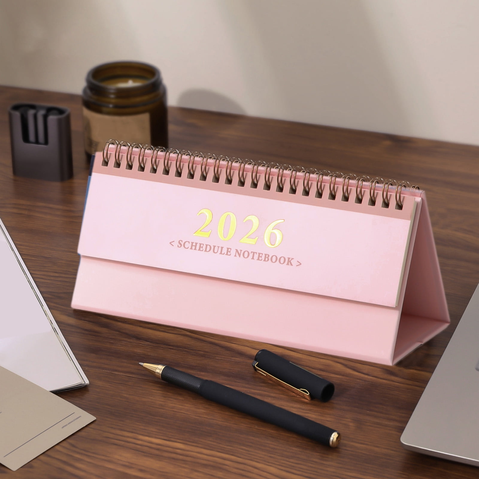 HEROOY Upgraded 2026 Horizontal Desk Calendar - Punch-Card Planner ...