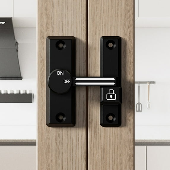 HEROOY Upgraded No-Drill Sliding Gate Lock - Push-Pull Cabinet Door ...