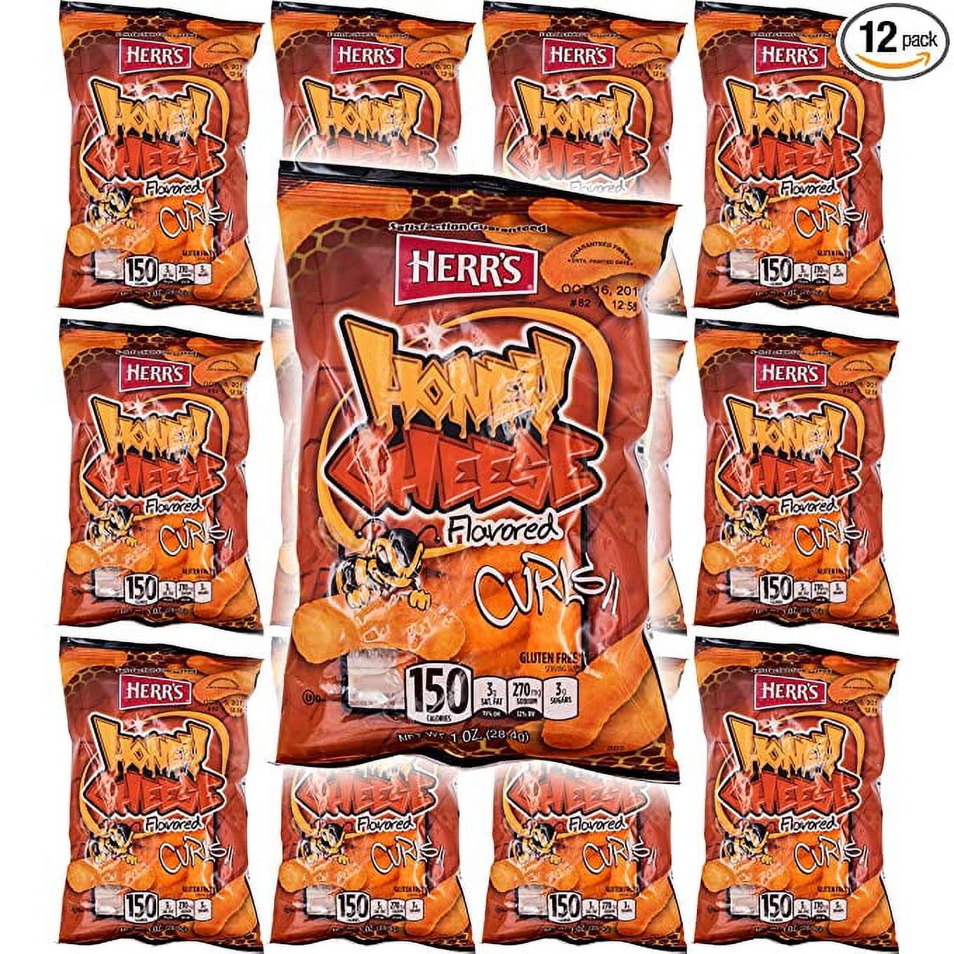 HERR'S Honey Cheese Flavored Crisps, Gluten-Free Snack, 1oz Bags (Pack ...
