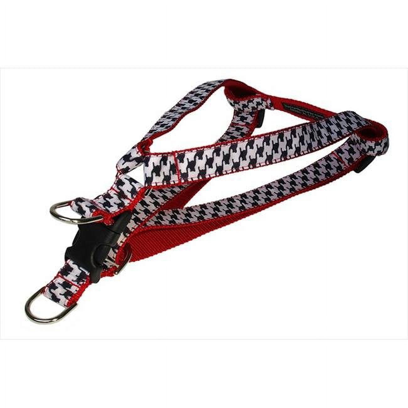 HERRINGBONE-WHITE-BLK.3-H Houndstooth Dog Harness, Black & White ...