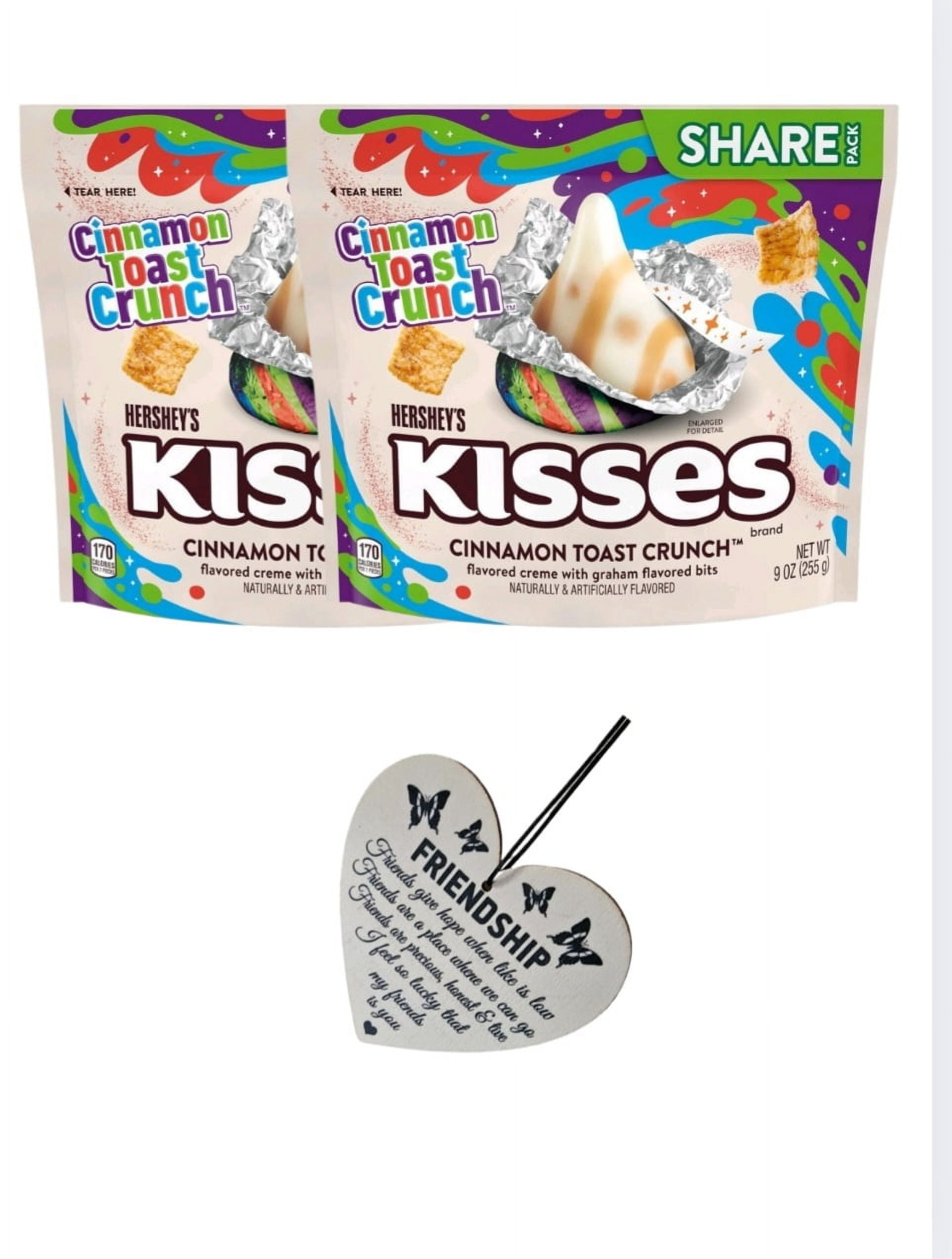 HERSHEY'S Cinnamon Toast Crunch Kisses - 9oz/16ct 2 Bags with Wooden Friendship Gift Tag ...