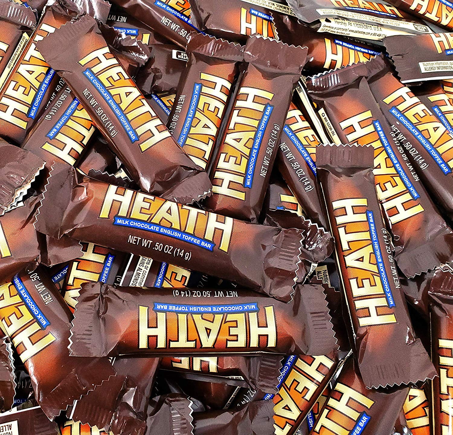 HERSHEY'S HEATH Milk Chocolate English Toffee Snack Size Bars, Bulk ...