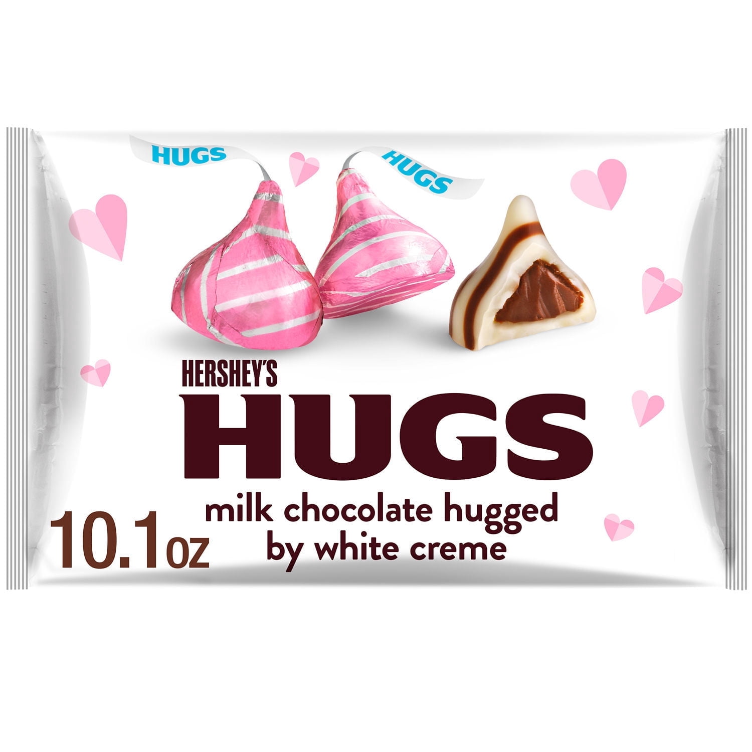 HERSHEY'S HUGS Milk Chocolate and White Creme, Valentine's Candy Bag ...