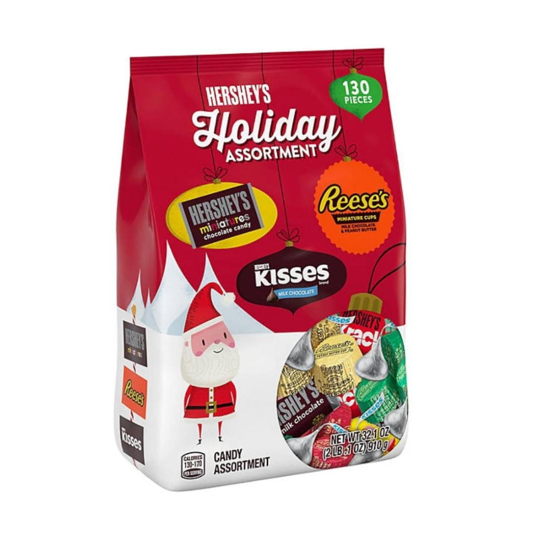 HERSHEY'S Holiday Set, Chocolate candy, 130 pieces, Christmas style, 33 ...