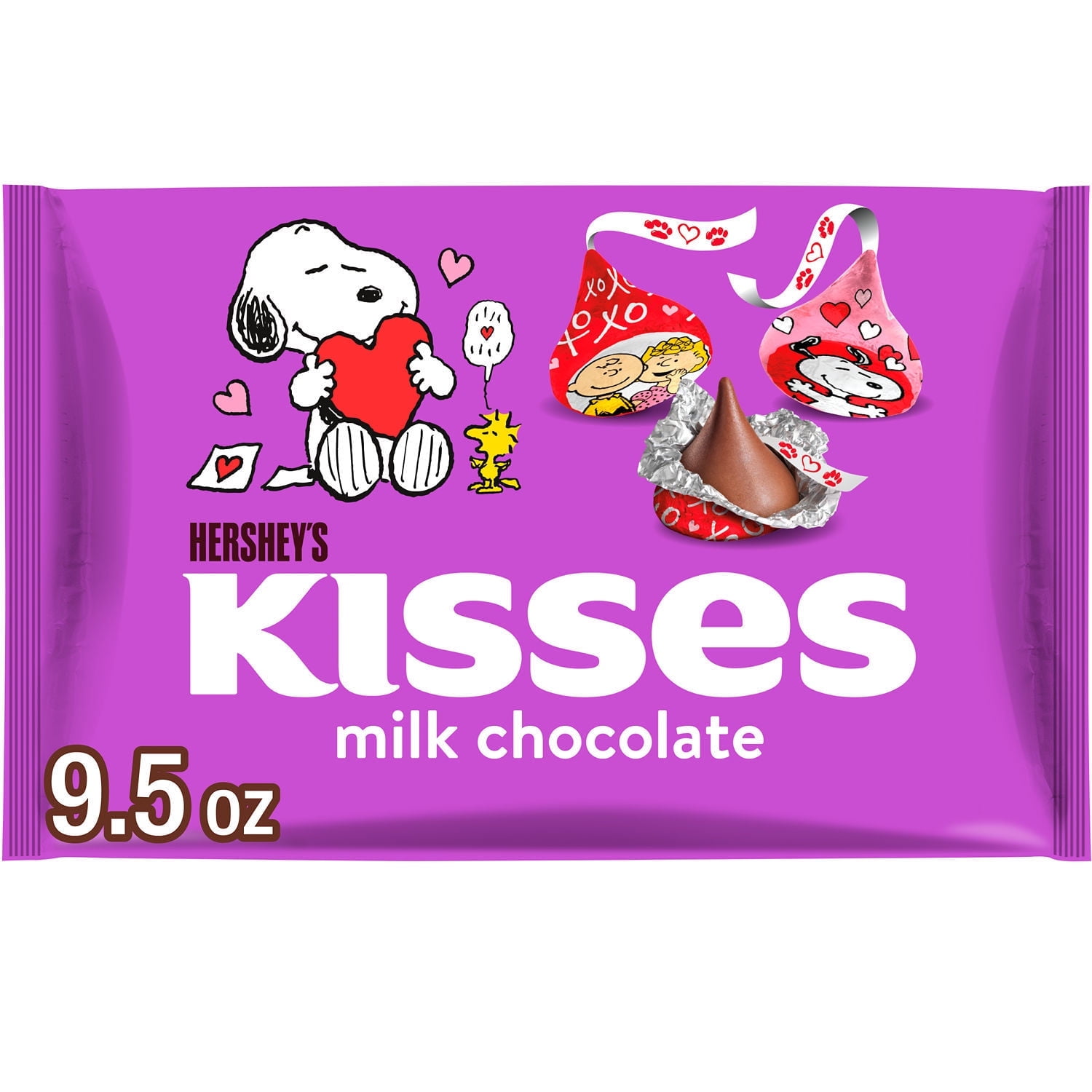HERSHEY'S KISSES Milk Chocolate Snoopy™ and Friends, Valentine's Candy ...