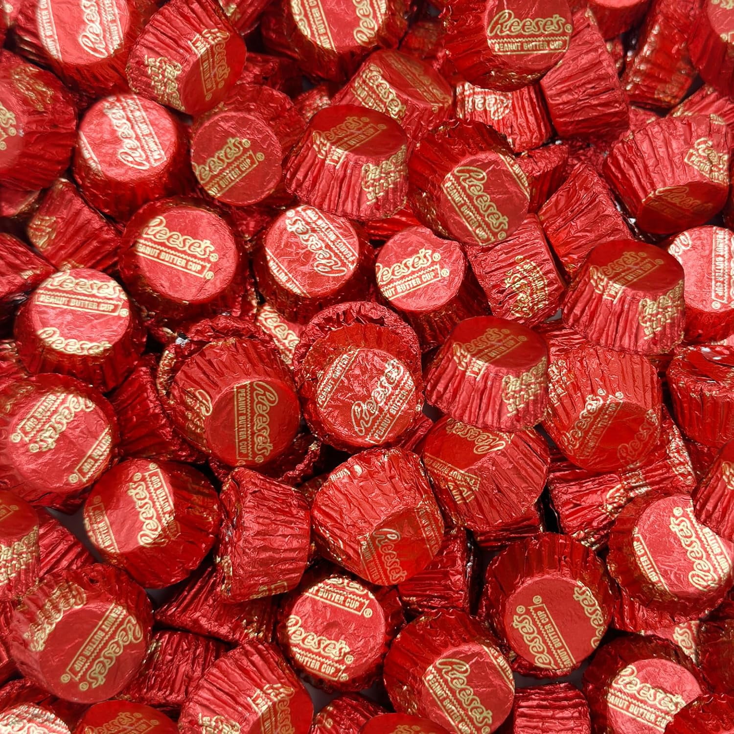 HERSHEY'S Milk Chocolate Peanut Butter Miniature Cups Red Foil Candy ...