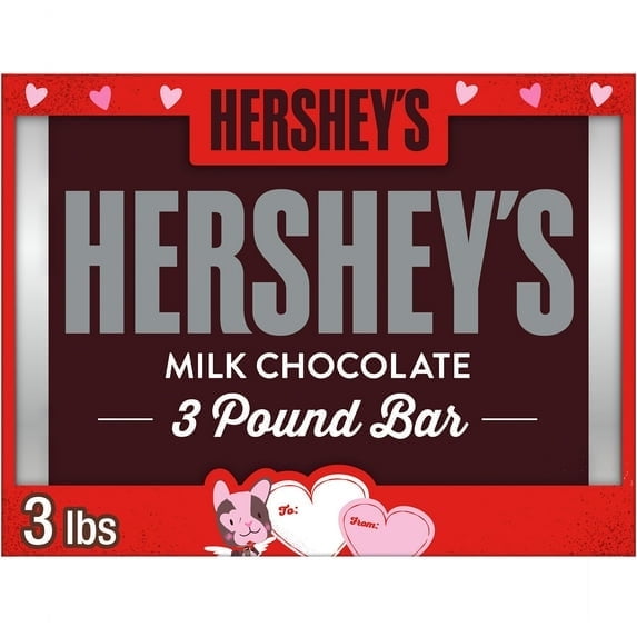 HERSHEY'S Milk Chocolate, Valentine's Candy Bulk Bar, 3 lb - Walmart.com