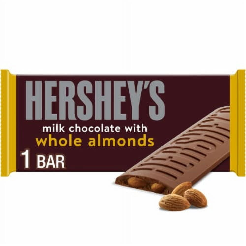 HERSHEY'S Milk Chocolate with Whole Almonds Candy Bar 1.45 oz Packaging May Vary - Walmart.com