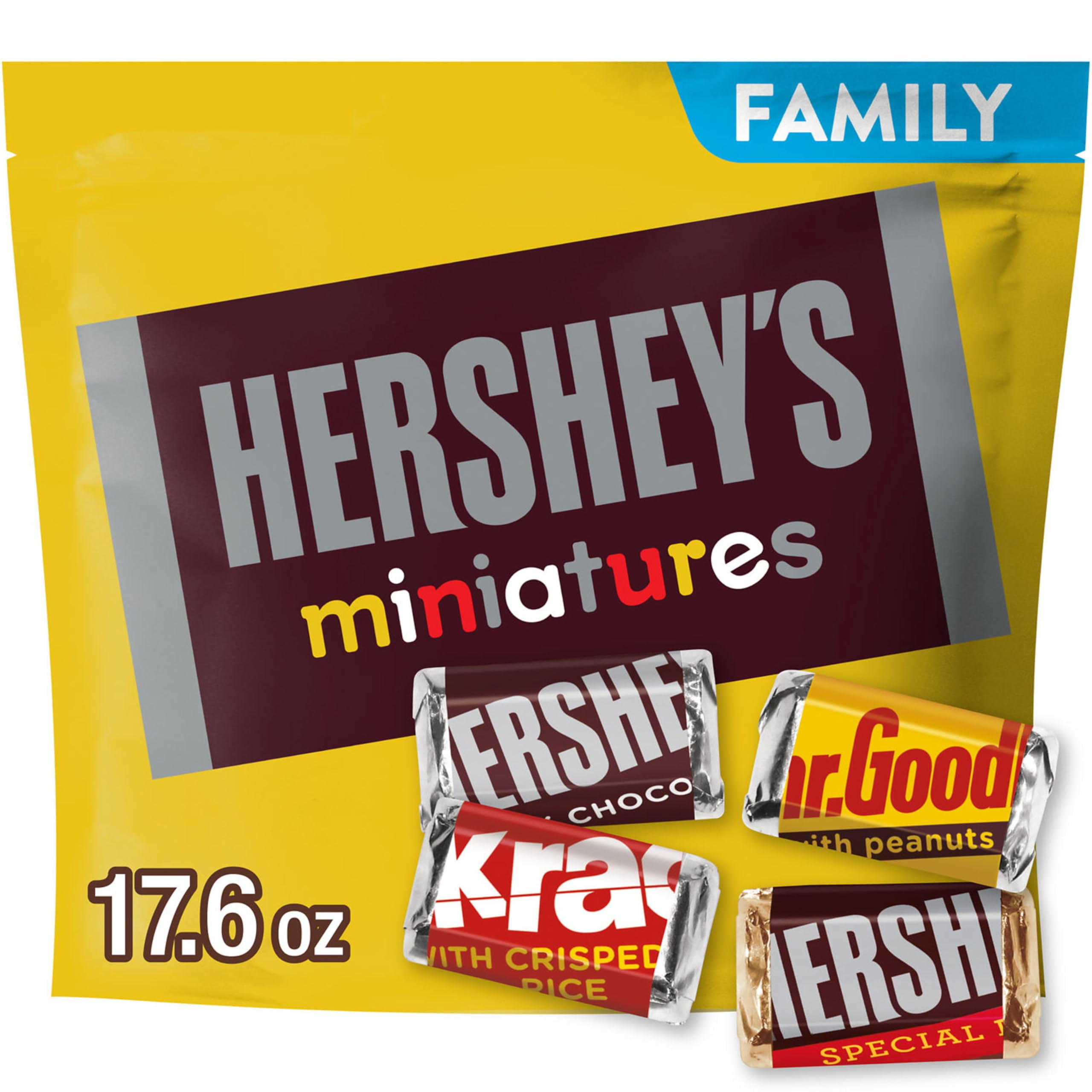 HERSHEY'S Miniatures Assorted Chocolate Candy Family Pack, 17.6 oz ...