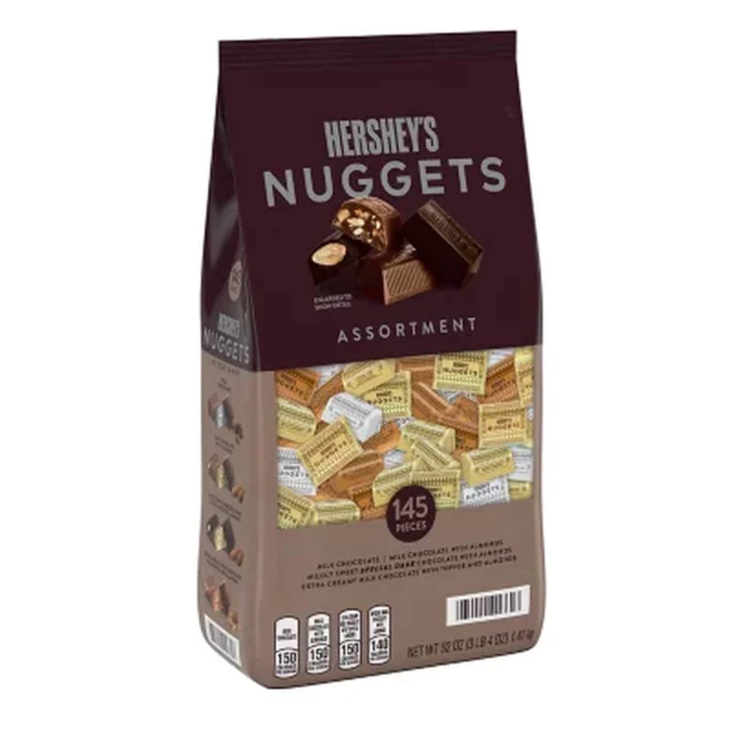 Hershey's Nuggets Assorted Chocolate Candy, 145 Pcs, Milk and Dark ...