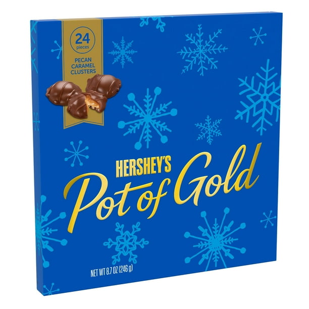 HERSHEY'S, POT OF GOLD Pecan Caramel Clusters Milk Chocolate Candy ...
