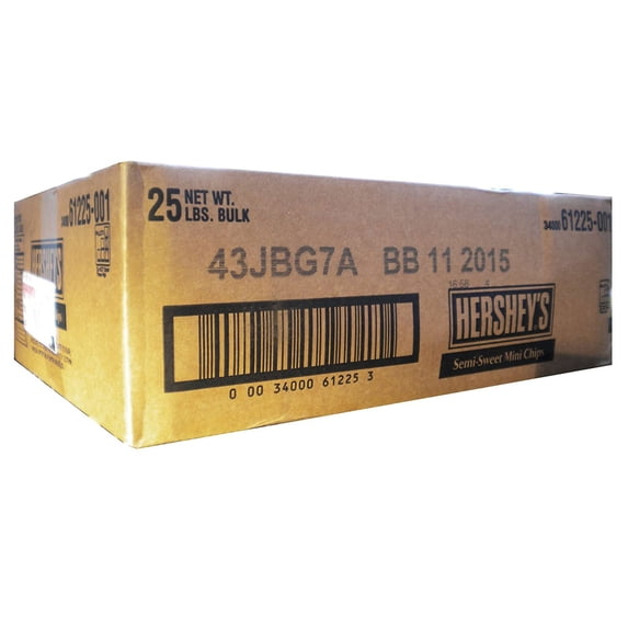 HERSHEY'S Semi-Sweet Mini Baking Chips, 4000 ct, 25 Lbs, 25 Lb ...