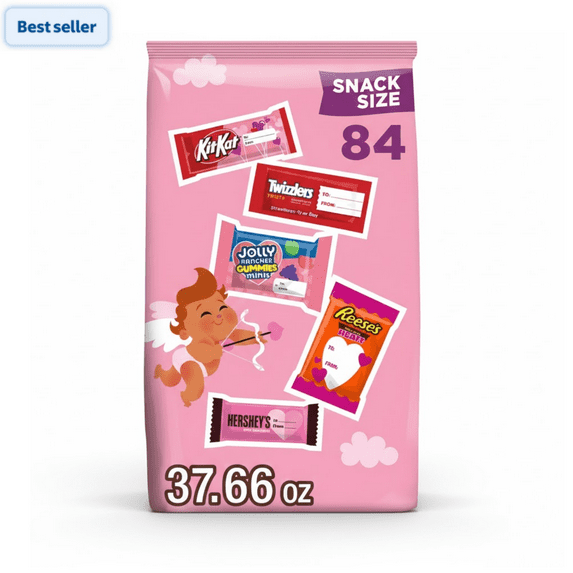 HERSHEY Valentine Assorted Flavored Snack Size Candy, 84-Piece ...