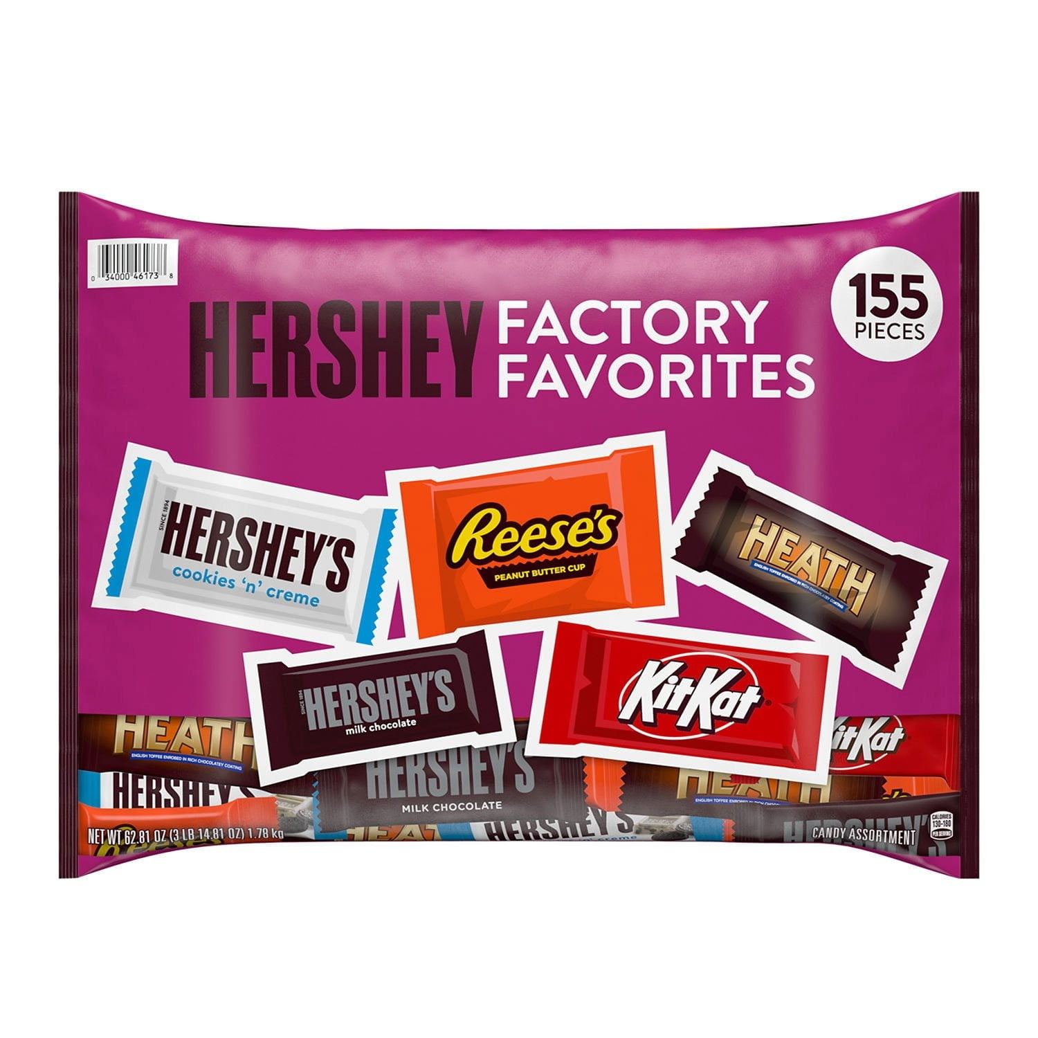 Hershey's Assorted Chocolate Factory Favorites Snack Size Candy, 155 ...