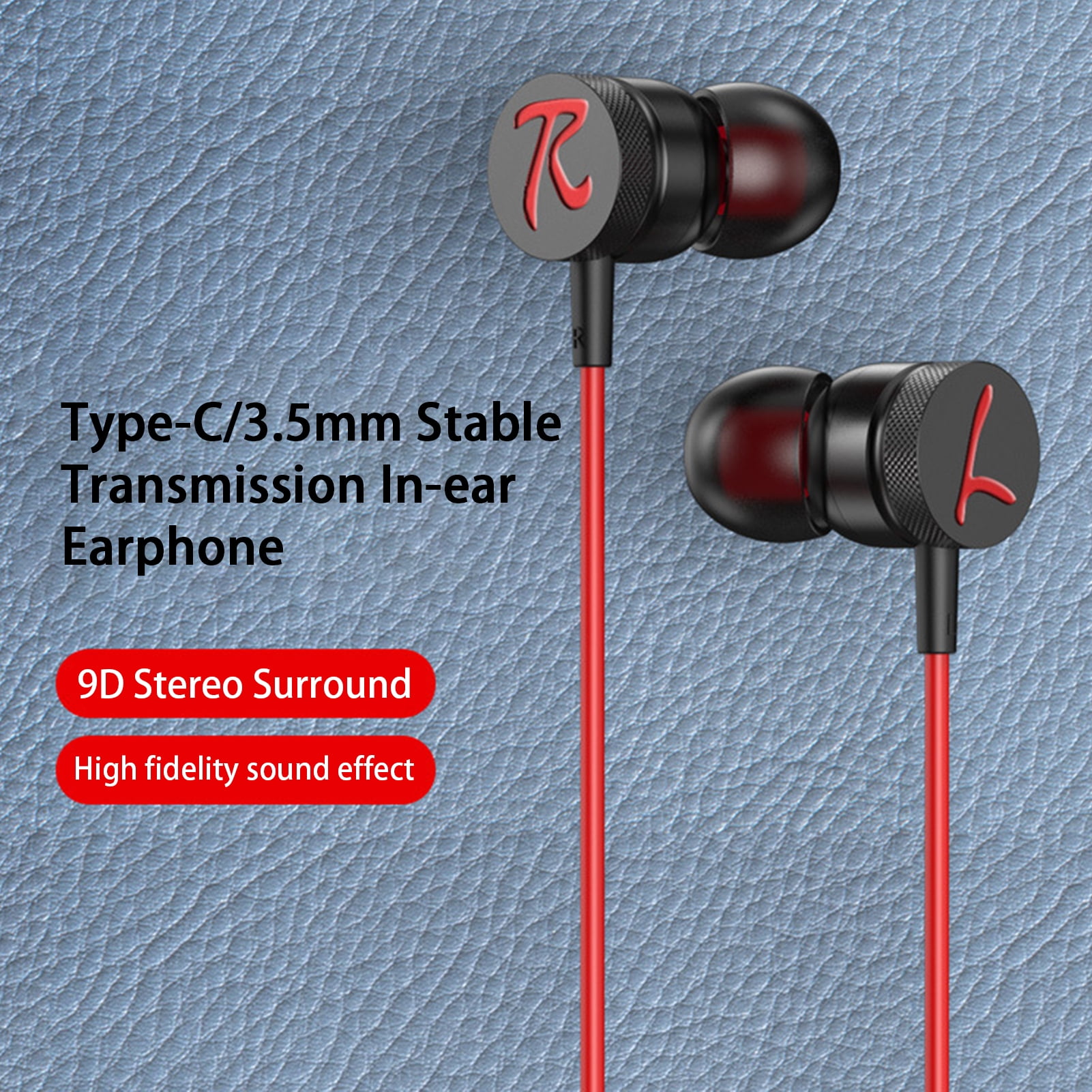 HES Wired Earphone Subwoofer No Latency 9D Stereo Surround HiFi Sound ...