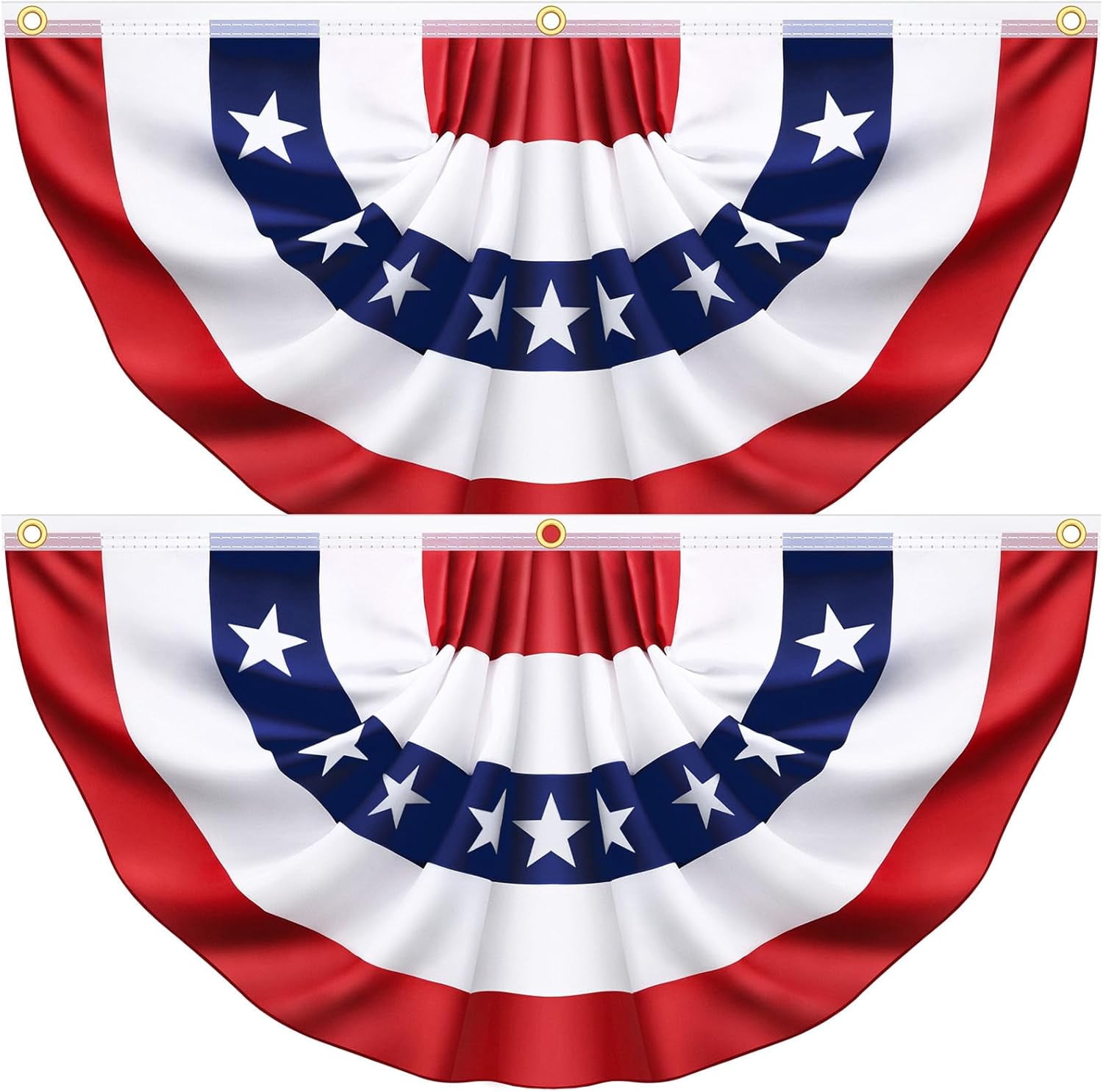 HESASDG 3 x 6 Feet 2 Pack US Pleated Half Fan Bunting Flags, Bunting ...