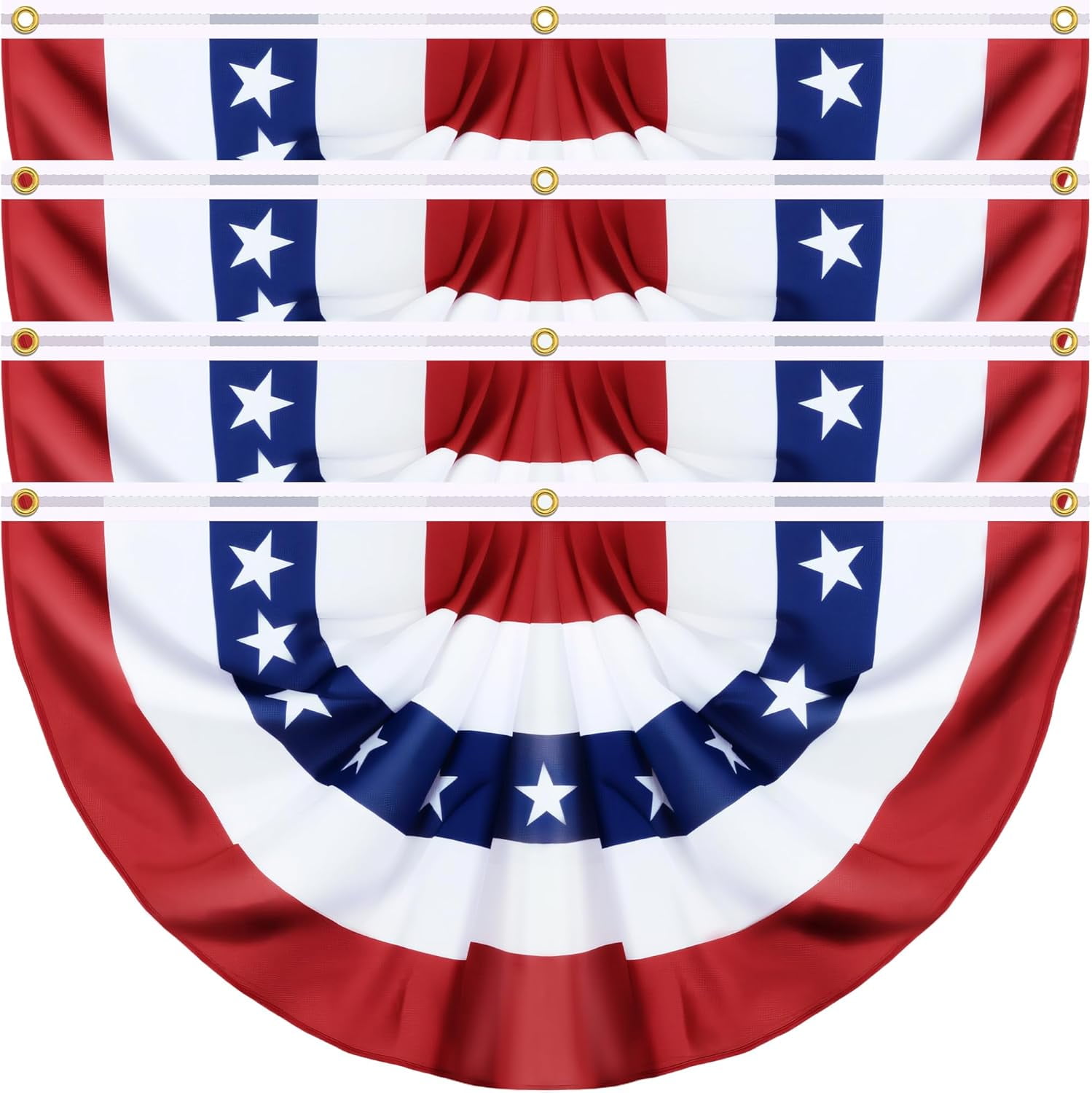 HESASDG 4 Pack Extra Large 3 X 6 FT Bunting Flag 4th of July ...