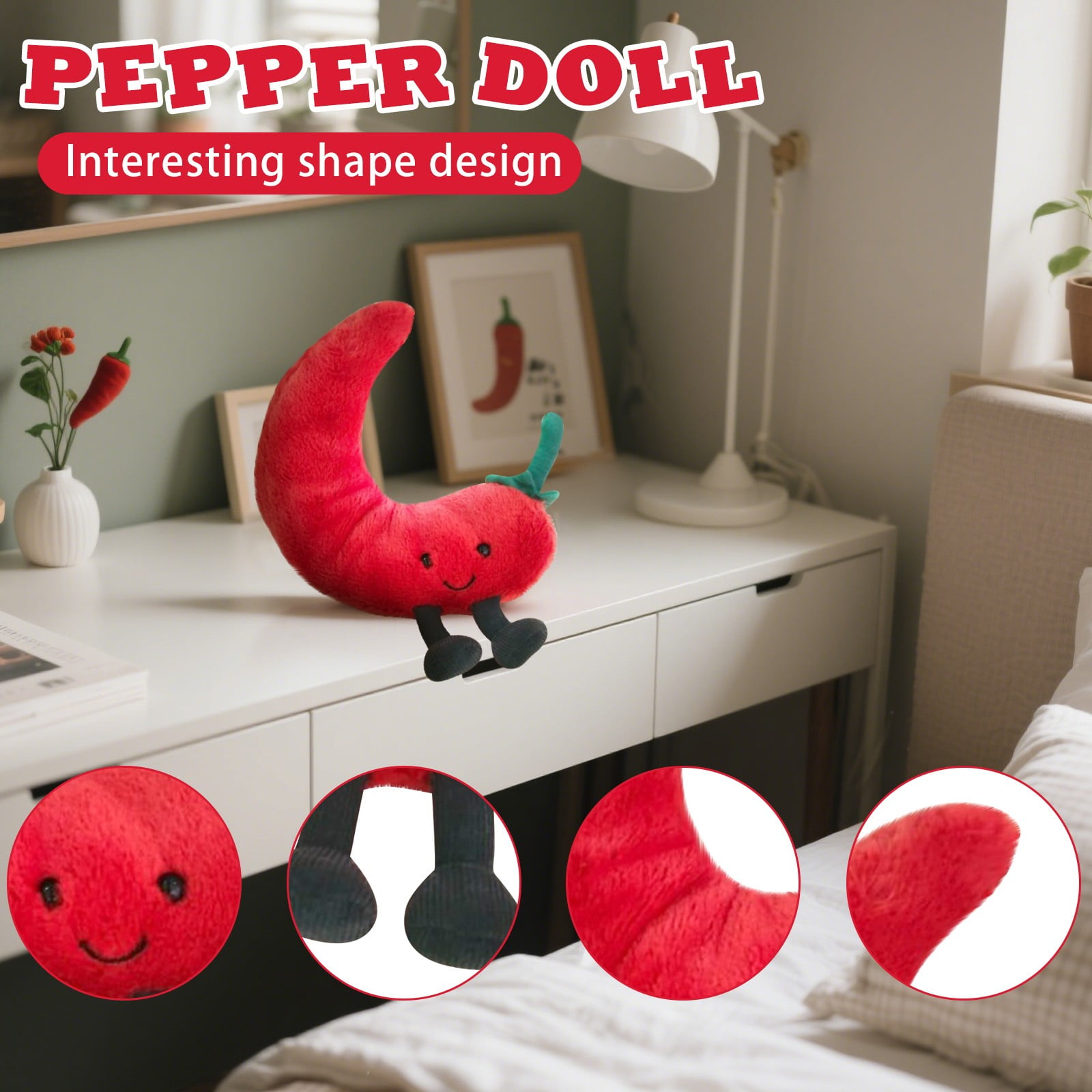 HESASDG Jellycat Chili Pepper Plush Toys, 7" Lovely Soft Chili Pepper ...