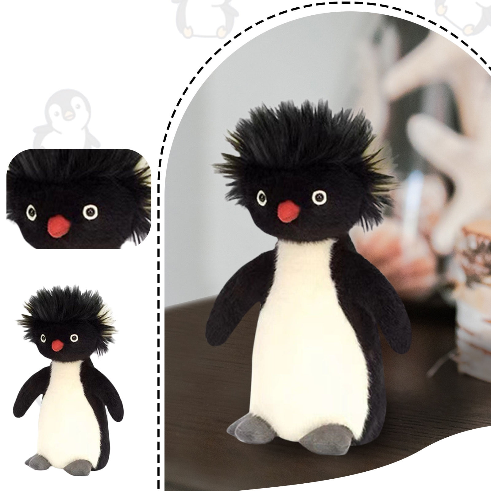 HESASDG Jellycat Fried Hairy Penguin Plush Toys, 9" Lovely Soft ...