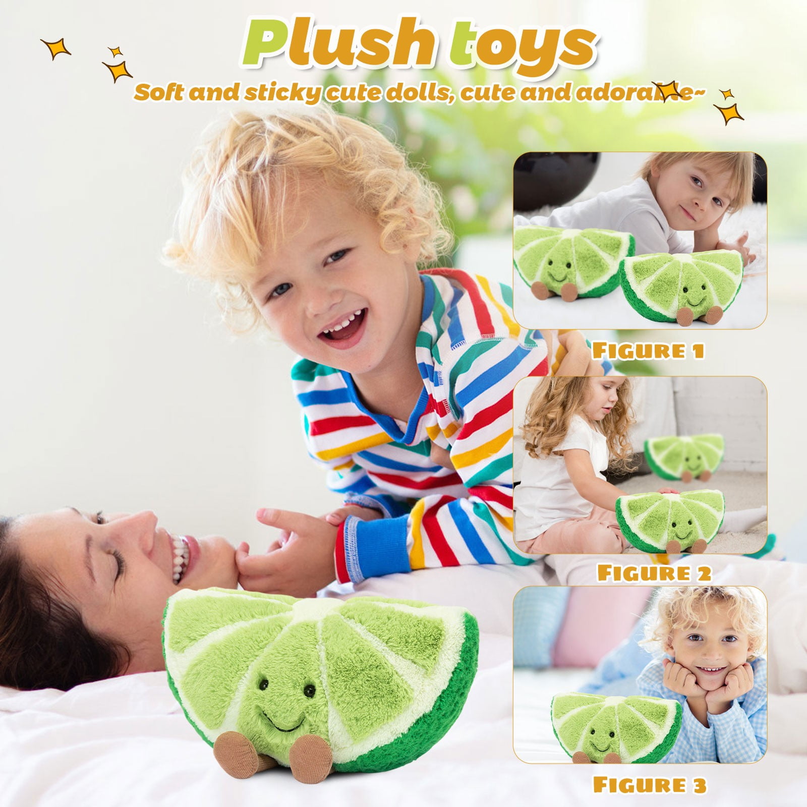 HESASDG Jellycat Lemon Slices Plushies Toys, 10" Soft Kawaii Lemon ...