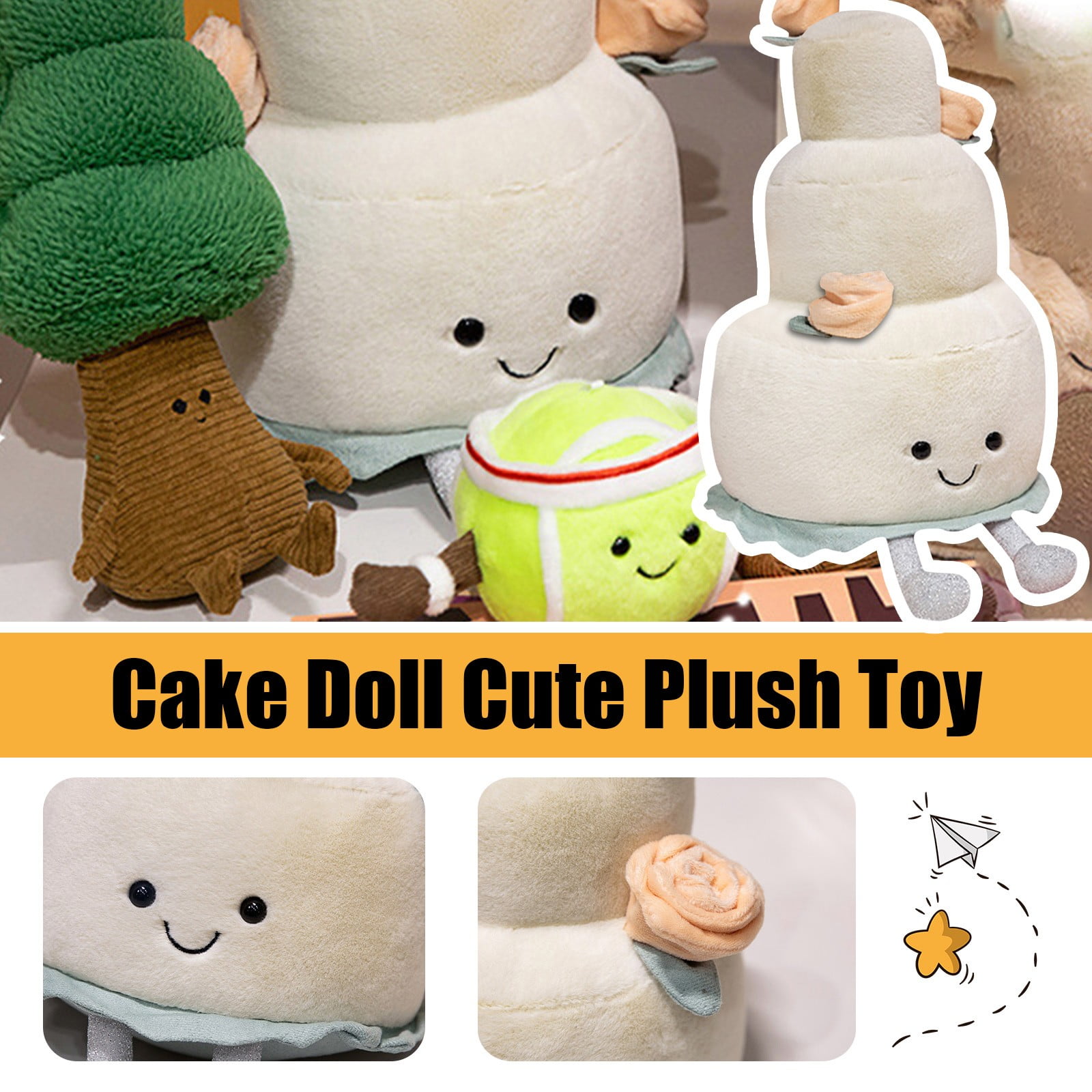 HESASDG Jellycat Three-Layer Cake Plush Toys, 12" Soft Cute Three-Layer ...