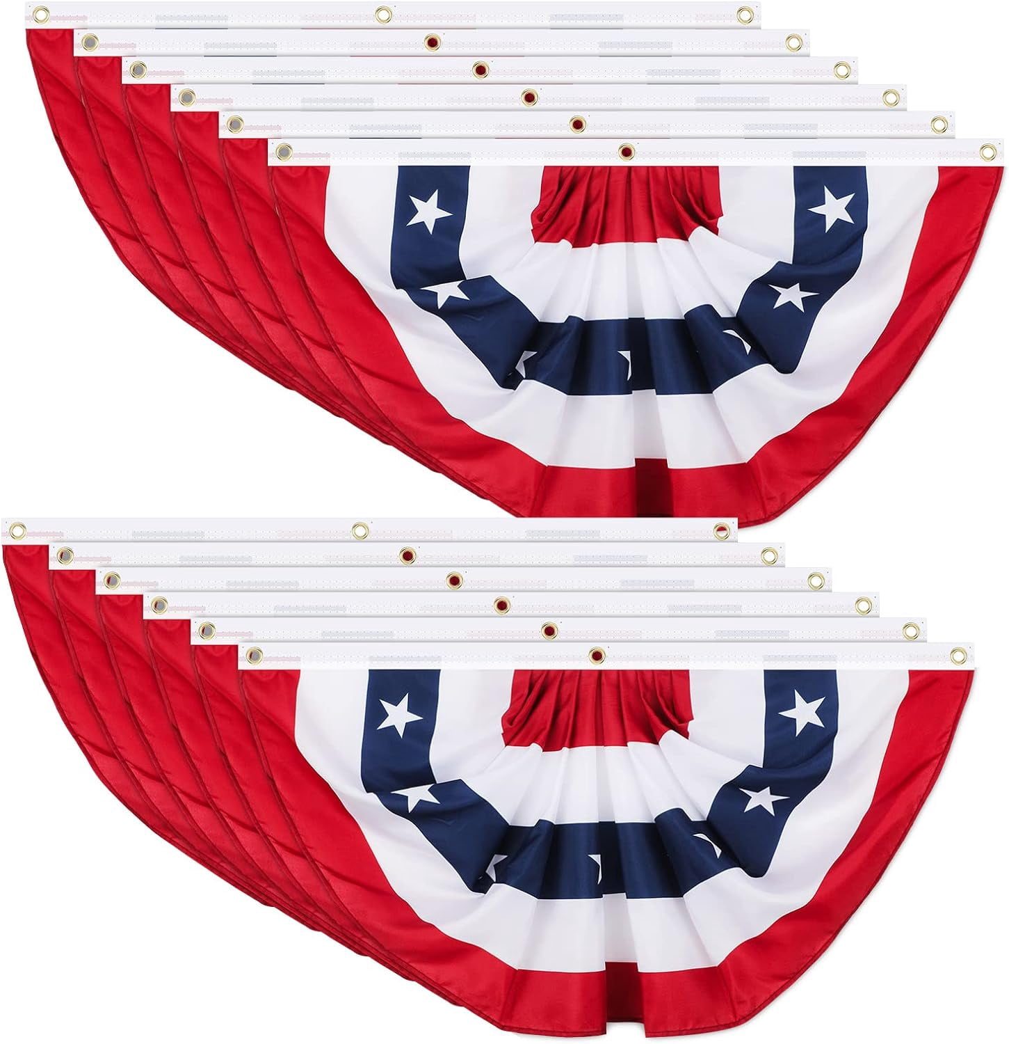 HESASDG Patriotic Decorations, 4th of July Pleated Fan Flags US Bunting ...