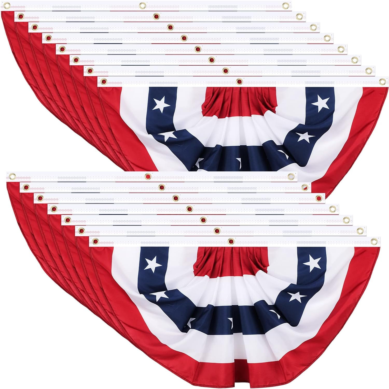 HESASDG Patriotic Decorations, 4th of July Pleated Fan Flags US Bunting ...