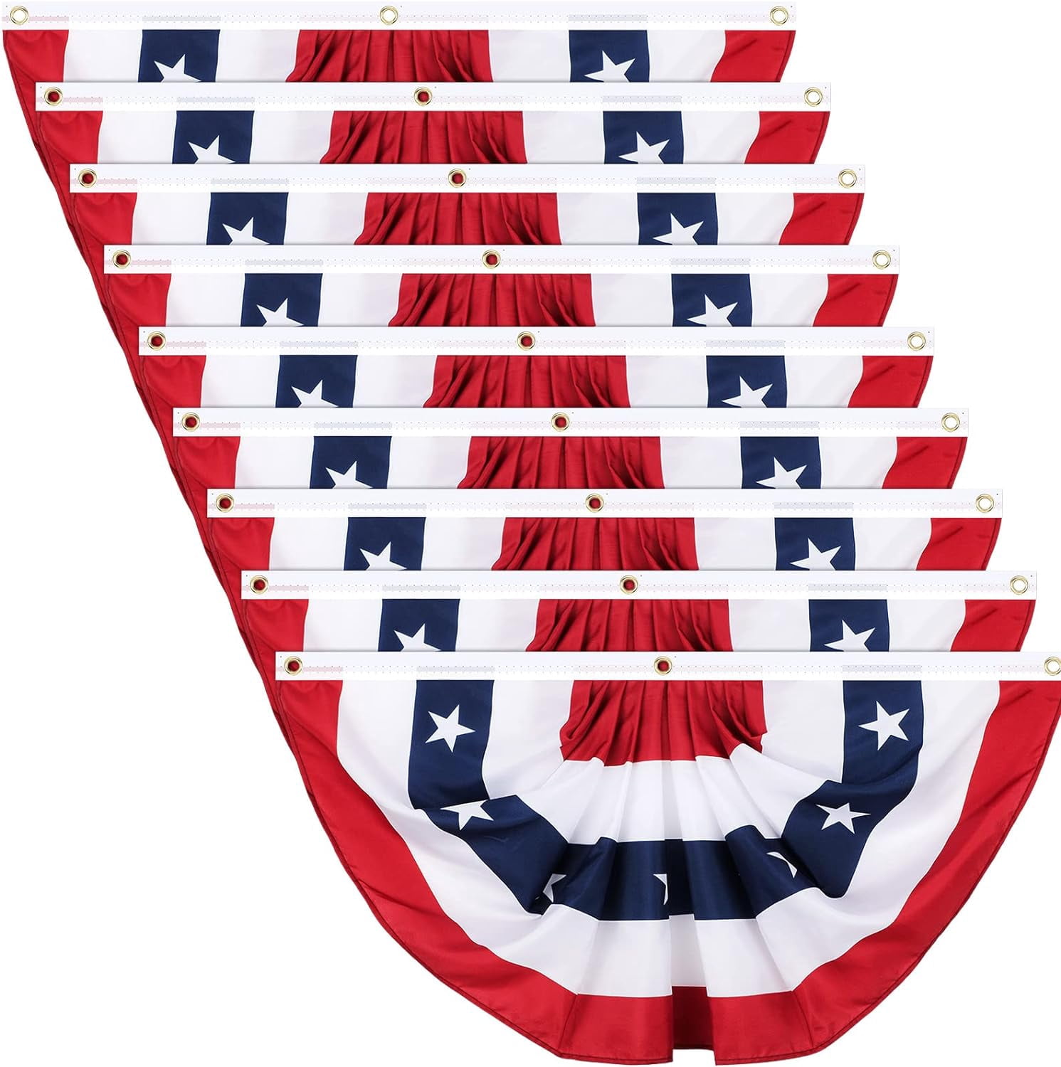 HESASDG Patriotic Decorations, 4th of July Pleated Fan Flags US Bunting ...