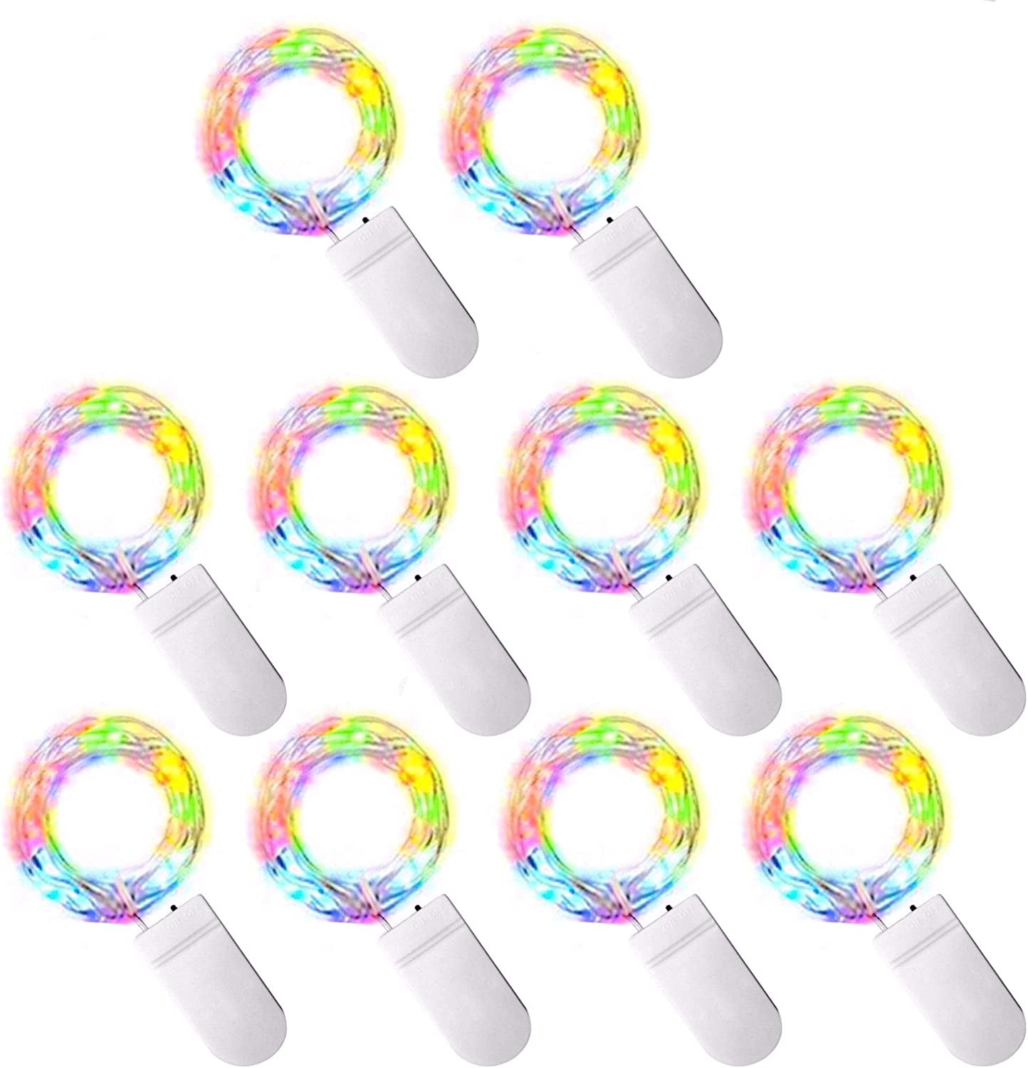 HESHENG 10 Pack Fairy Lights Battery Operated String Lights with 20 ...