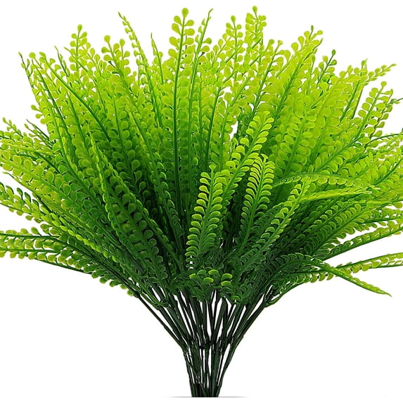 HESHENG 12Pack Artificial Phoenix Tails Ferns Fake Plants Plastic ...