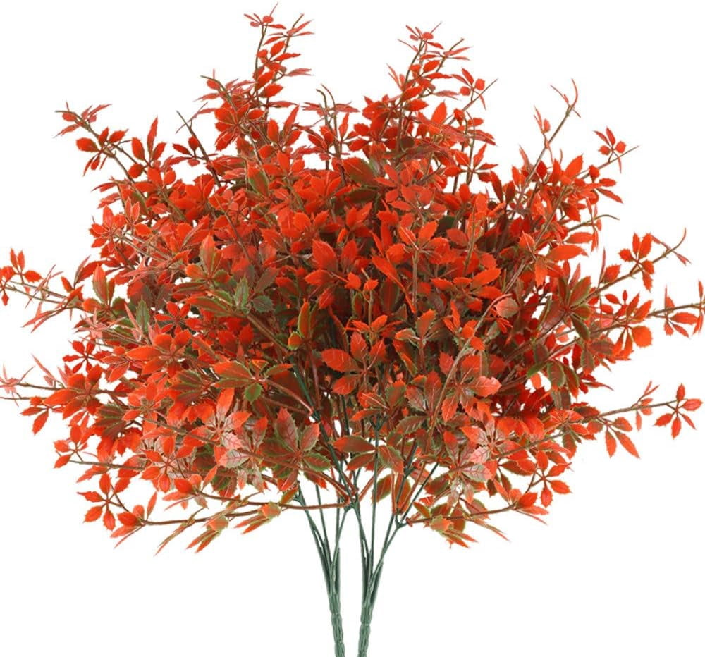 HESHENG 4pcs Artificial Fall Flowers No Fade Faux Autumn Plants Fake ...