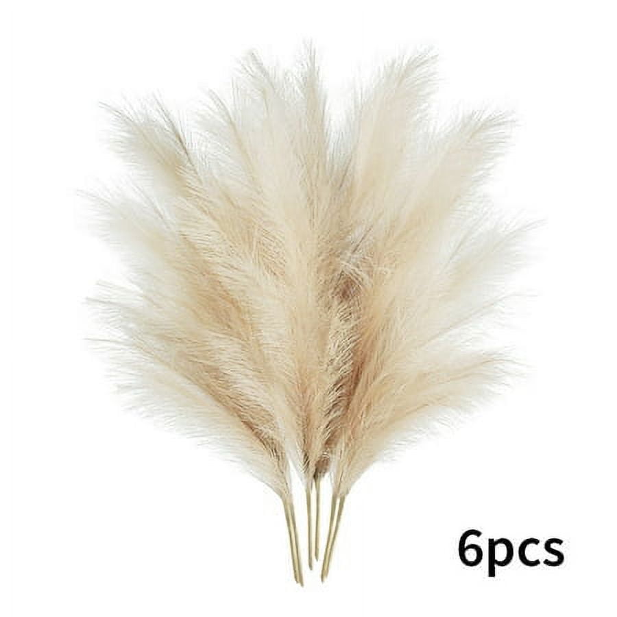 HESHENG 6PCS Faux Pampas Grass 18" Tall Decor, Small Pompous Artificial ...