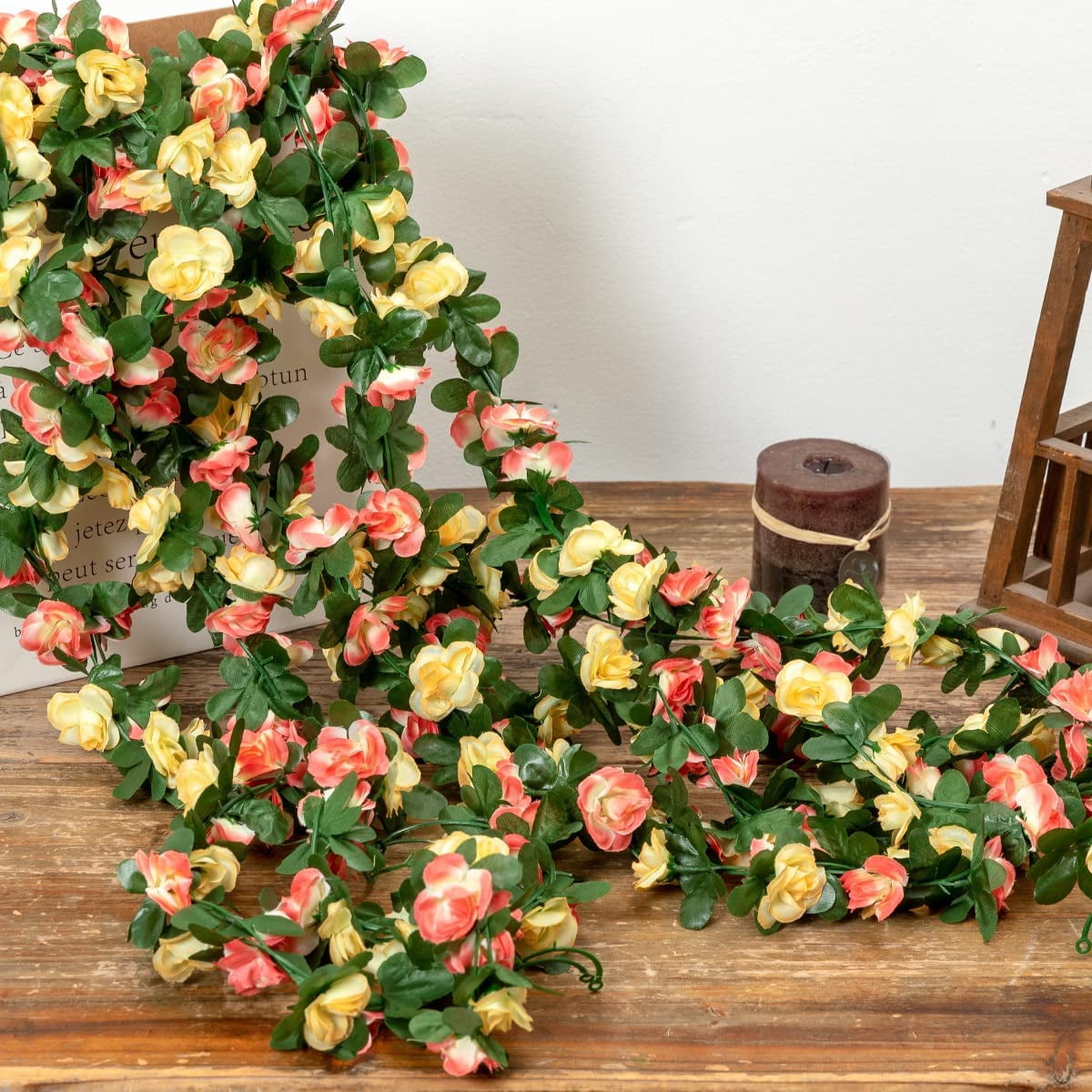 HESHENG 6pcs Artificial Flower Garlands Fake Peony Vine Artificial ...