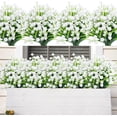 HESHENG 8 Bundles Artificial Flowers Outdoor UV Resistant Faux Flowers ...