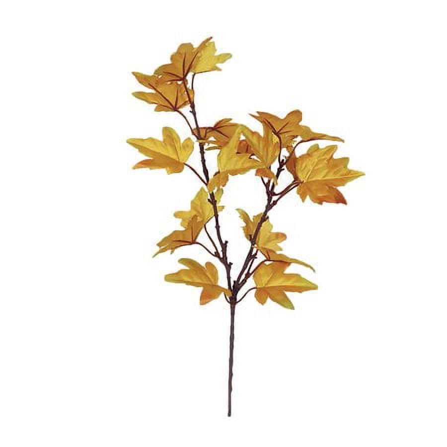 HESHENG Artificial Maple Leaves Branch Fake Fall Leaves Stems Plants ...