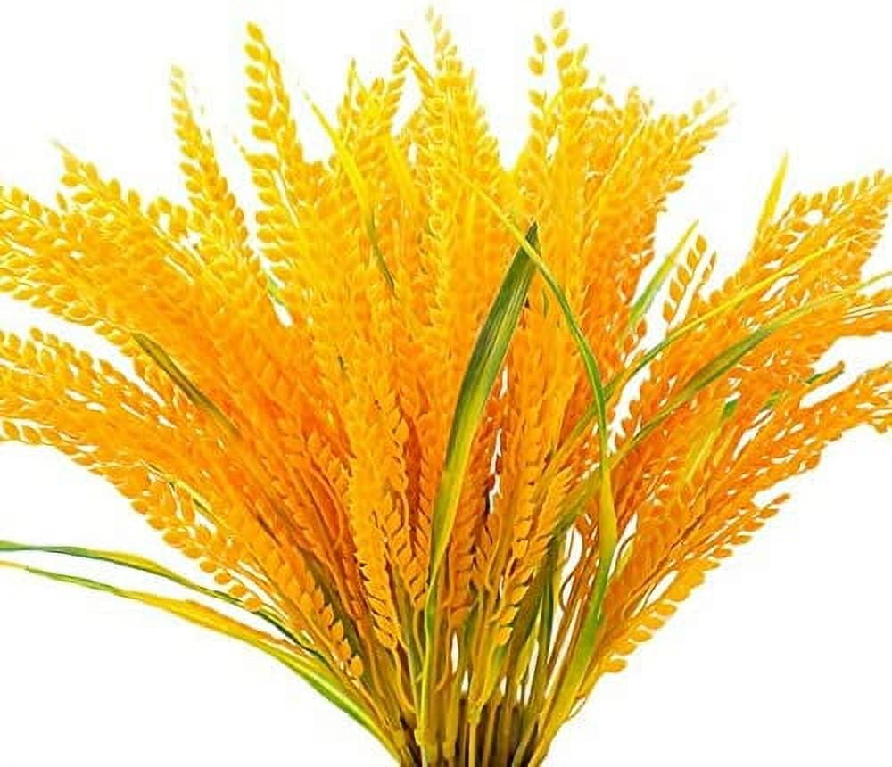 HESHENG Artificial Golden Rice Ear, Real Wheat Ear Flower, Natural ...