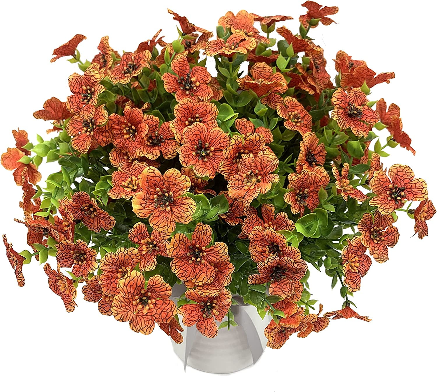 HESHENG Artificial Violets Flowers 6 Bundles Silk Flowers Greenery ...