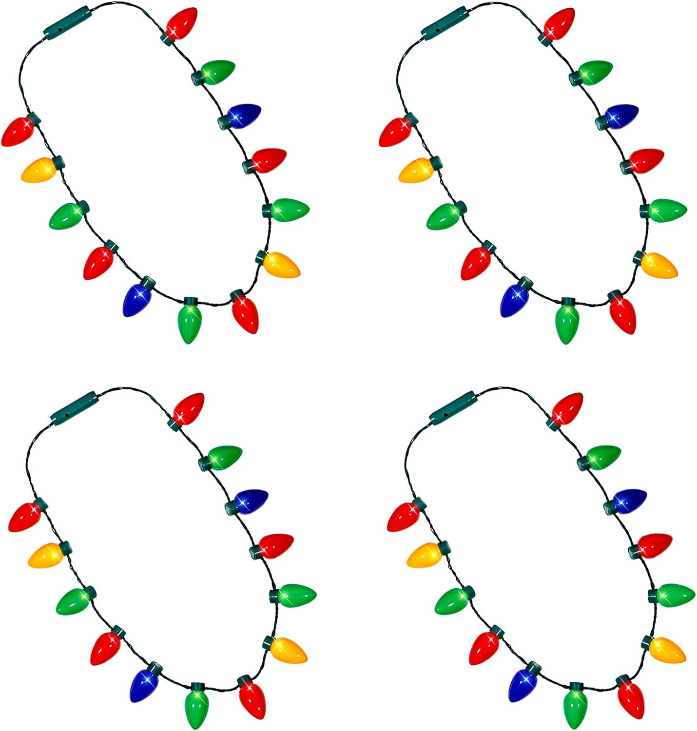 HESHENG 40'' Light-Up Christmas Necklace, Party Favor Accessory ...