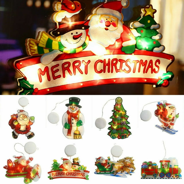 HESHENG Christmas Lights Decoration, Led Window Suction Cup Hanging ...