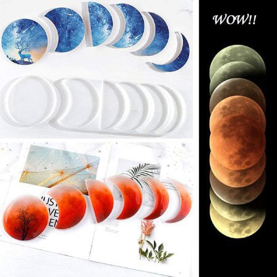 HESHENG Moon Phase Resin Mold, Lunar Eclipse Astronomy Crescent ...